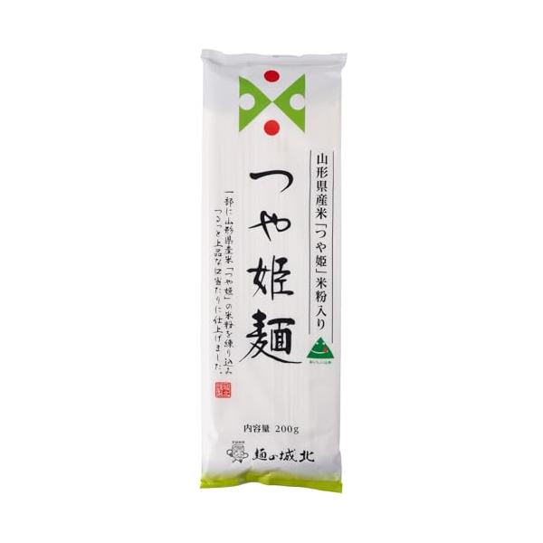 山形県産米「つや姫」の米粉を練り込んだ乾麺で、つるっとした上品な食感が楽しめます。・うどんのように「冷」でも「温」でもおいしくいただけます。・内容量：200g×10袋