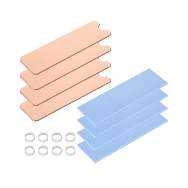 「ELUTENG M.2 SSD ヒートシンク 銅 薄型 ヒートシンク 導熱接着シート付き 4個セット 2280 M.2 SSD用 熱暴走対策 冷」▼▼（商品説明）MaterialType:銅・M.2 2280mm SSD用ヒートシンクM....