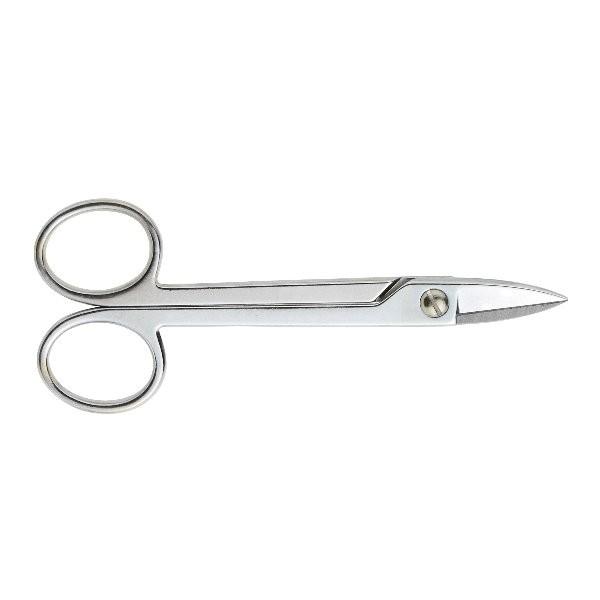 ニッケルメッキ加工を施したはさみタイプの針金切です。切断能力　アルミ線2.5mmまで/銅線#16まで全長115mm　重さ42g　日本製です。