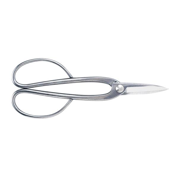 サビに強いステンレス製の盆栽鋏です。万能型の盆栽用の鋏です。全長　約２１０ｍｍ　重量　１２０ｇ安心の喜久和ブランド！　日本製です。