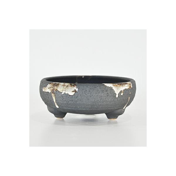 盆栽鉢 信楽焼 6号 鉄鉢 いぶし 幅18cm×高さ7.5cm