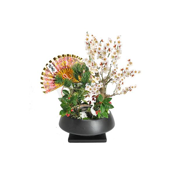 盆栽 モダン丸7号 松竹梅  お正月 福 縁起物 植物 五葉松 梅 ぼんさい 正月飾り 寄植え