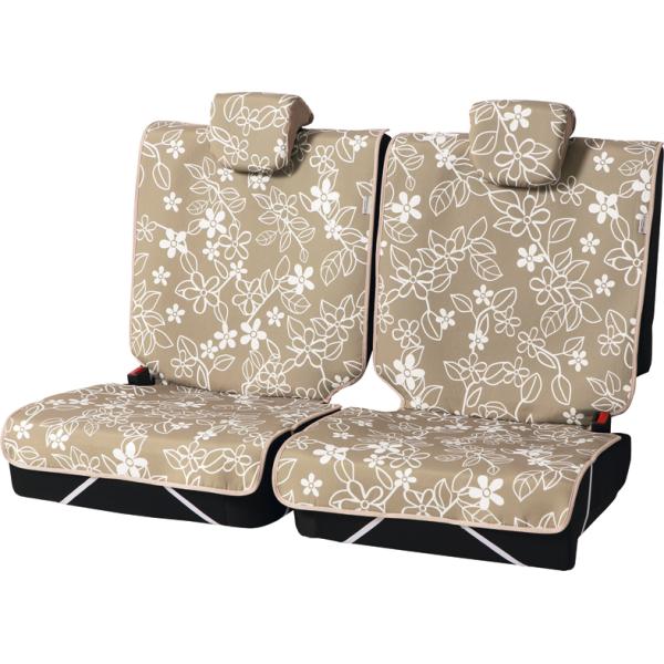 リーフスタイルシートカバー軽自動車リヤ席（後席）　[5：5分割]用【BF No.27】ベージュ[BE] 撥水加工でで汚れが付きにくく、かんたん・綺麗にお取付！◇大垣産業　BONFORM◇リア席背裏/フルカバーではありません。◇品質／ポリエス...