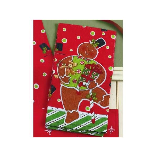 クリスマス《テリータオル CANDY CANE GINGERBREAD Terry Towel》材質：コットン100％/サイズ：幅約40cmx長さ約68cm/特徴：人の形をしたジンジャーブレッドがファンタジックにデザインされたタオルです。ア...