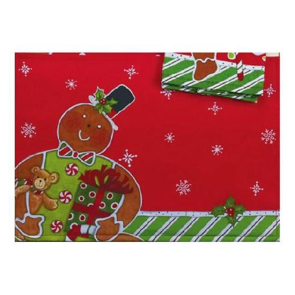 クリスマス《プレースマット CANDY CANE GINGERBREAD Placemat》材質：コットン100％/サイズ：幅約33cmx長さ約46cm/特徴：特徴：人の形をしたジンジャーブレッドがファンタジックにデザインされたプレースマッ...