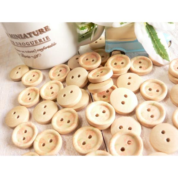 新品素材：ウッド【サイズ】直径　15mm★てんとう虫の絵はぴったり真ん中ではありません・・・★色柄のあるものは、アソートになりますので、柄はお選びいただけません。　お写真ない柄が入る場合もございます♪☆海外輸入品のため、色むら、プリントの不...