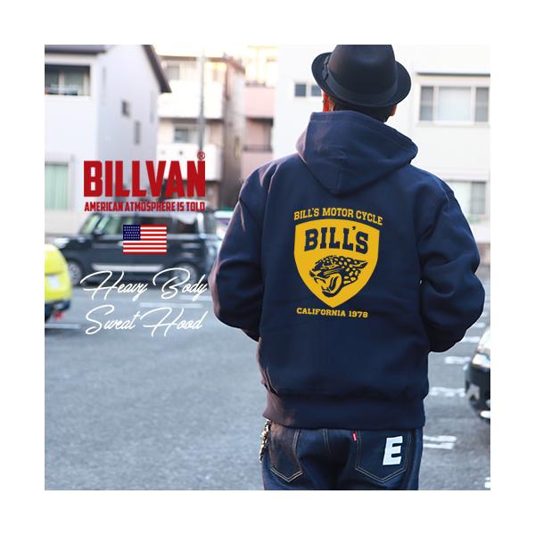 ■通常販売価格：8,250円（税込）「BILLVAN（ビルバン）」より、いかにも頼もしいヘビーウェイト生地を使用したアメカジプリントZIPパーカーのご紹介です♪■サイズ/着丈/身幅/肩幅/袖丈/■（M）/68cm/55cm/50cm/60c...