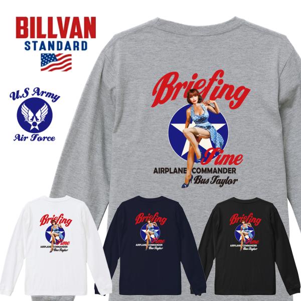 オールドライクなアメカジスタイルをコンセプトに掲げるアメカジブランド「BILLVAN（ビルバン）」より、レトロなピンナップガールプリントがキャッチーなロングTシャツのご紹介です♪ ■サイズ/着丈/身幅/肩幅/袖丈/■（M）/69cm/52c...
