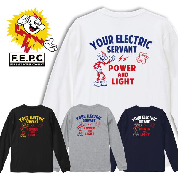 アメリカン雑貨などで人気の高いレトロなキャラクターを胸元とバックにプリントしたFEPCのクルーネックロングTシャツのご紹介♪■サイズ/着丈/身幅/肩幅/袖丈■（S）/65cm/49cm/42cm/60cm■（M）/69cm/52cm/45c...