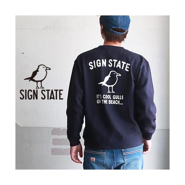 ■通常販売価格：5,280円（税込）大人のアメカジ×サーフスタイルをコンセプトにシンプルなのにキャッチーなデザインで人気のブランド「SIGN STATE（サインステート）」より、存在感のあるバックプリントを配したヘビーオンスクルースウェット...