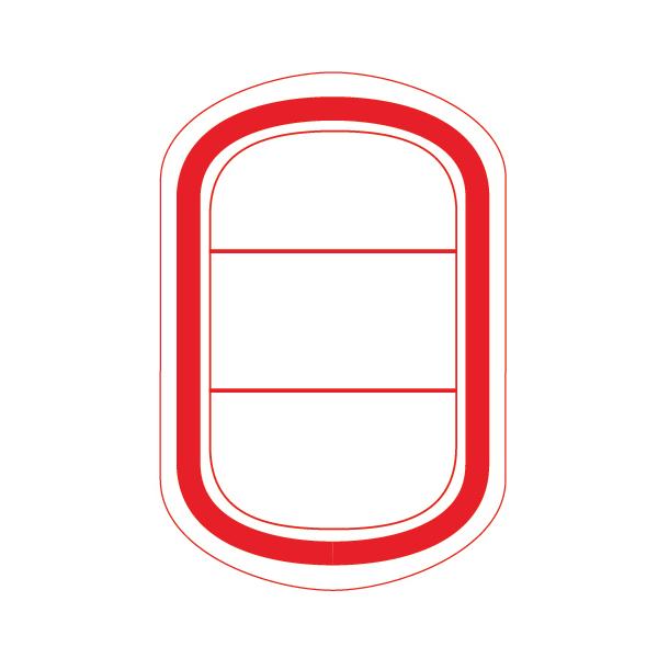 図書館でよく使われている小判型の手書き3段ラベルです。豊富なカラーで分かりやすく分類することができます。カラー：ブルー/オレンジ/バイオレット/グレー/ネイビーブルー/ブラウン/レッド/ライトグリーン/イエロー/ブラックサイズ(ラベル1枚の...