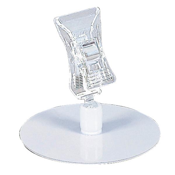 置式のクリップスタンド。B8・A6のキャプションケースが保持できます。※キャプションケース別売り内容量：5個サイズ：Φ.60　H 53　mm素材：樹脂製※在庫管理上“在庫あり”表示がされていても実在庫が揃わず、すぐ発送できない場合がございま...