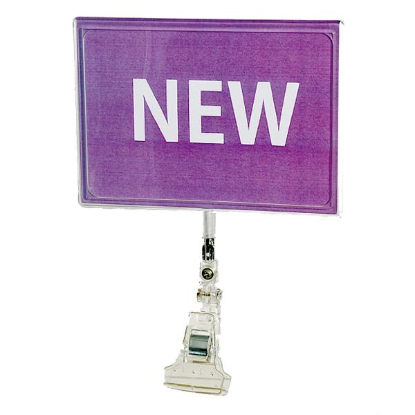 キャプションケース付きクリップスタンド。付属クリップは30mmの厚さまで挟むことができます。サイズ：W 218 × D 40 × H 301 mmキャプション部角度可変式　A5判用※在庫管理上“在庫あり”表示がされていても実在庫が揃わず、す...