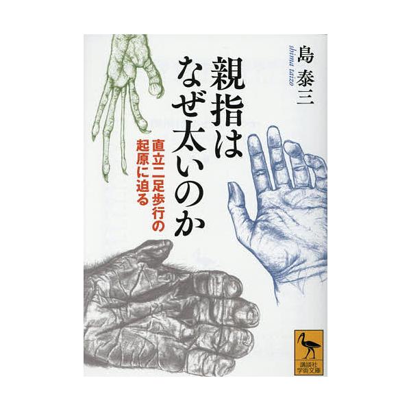 ※商品画像はイメージや仮デザインが含まれている場合があります。帯の有無など実際と異なる場合があります。著:島泰三出版社:講談社発売日:2026年08月シリーズ名等:講談社学術文庫 ２９３５キーワード:親指はなぜ太いのか直立二足歩行の起原に迫...