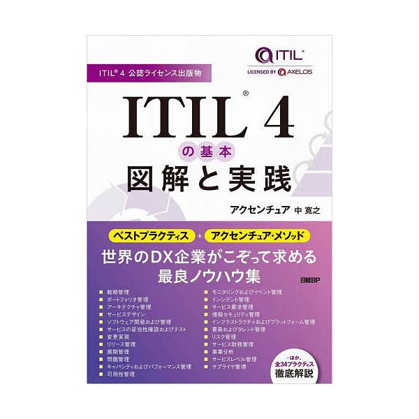 ※商品画像はイメージや仮デザインが含まれている場合があります。帯の有無など実際と異なる場合があります。著:中寛之出版社:日経BP発売日:2022年10月キーワード:ITIL４の基本図解と実践ITIL４公認ライセンス出版物中寛之 あいているふ...