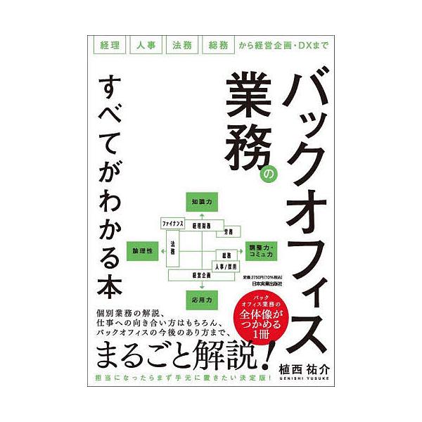 ※商品画像はイメージや仮デザインが含まれている場合があります。帯の有無など実際と異なる場合があります。著:植西祐介出版社:日本実業出版社発売日:2024年07月キーワード:バックオフィス業務のすべてがわかる本経理人事法務総務から経営企画・D...