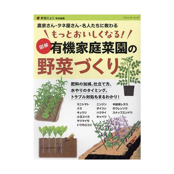 出版社:ブティック社発売日:2024年03月シリーズ名等:ブティック・ムック 通巻１７３９号キーワード:もっとおいしくなる！図解有機家庭菜園の野菜づくり もつとおいしくなるずかいゆうきかていさいえん モツトオイシクナルズカイユウキカテイサイエン