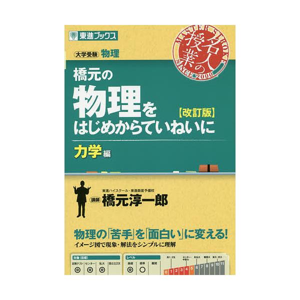 ※商品画像はイメージや仮デザインが含まれている場合があります。帯の有無など実際と異なる場合があります。著:橋元淳一郎出版社:ナガセ発売日:2016年03月シリーズ名等:東進ブックス 名人の授業キーワード:橋元の物理をはじめからていねいに大学...