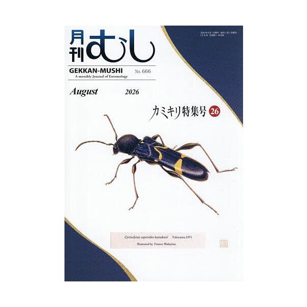 【発売日：2026年07月24日】※商品画像はイメージや仮デザインが含まれている場合があります。帯の有無など実際と異なる場合があります。出版社:むし社発売日:2026年07月24日雑誌版型:B5キーワード:月刊むし２０２６年８月号 むし ムシ