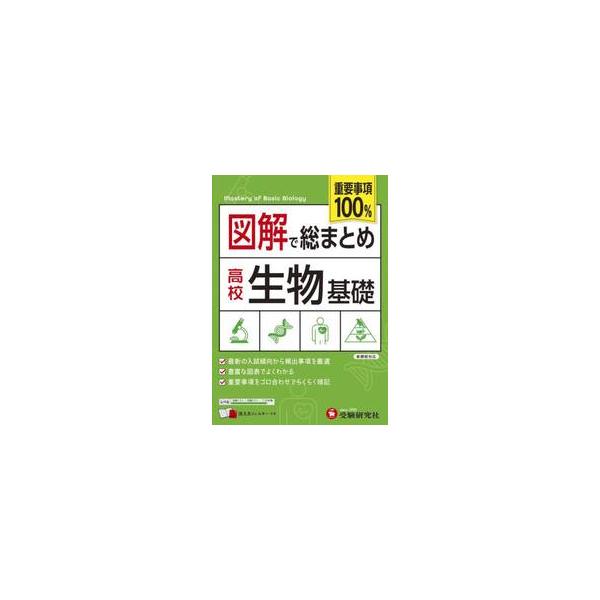 「生物基礎」の基本的・標準的な学習内容を図表でまとめた，日常学習〜大学入試対策用として使える消えるフィルターつきの参考書。〇重要事項がカラーのビジュアルな図・表でわかる<br>　豊富なカラーの図や表，グラフで理解が進みます。また...