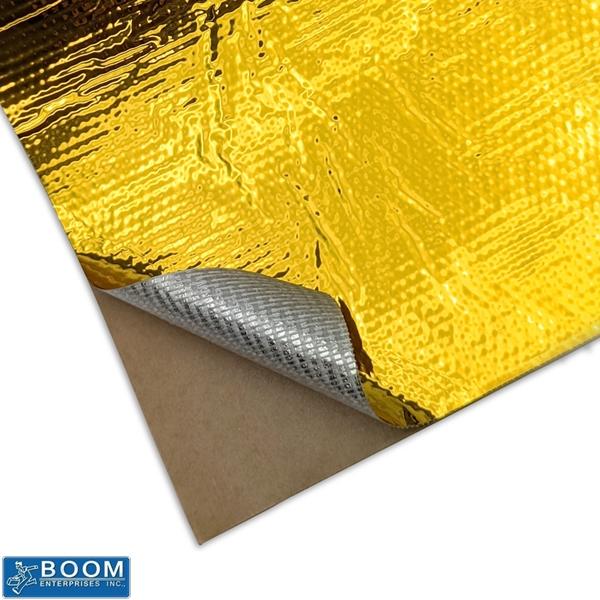 【DEi】リフレクトAゴールド（シートタイプ）放熱アルミシートにファイバーグラス繊維を貼り合わせた商品です。最大80%の放射熱を反射し、連続耐熱温度は450℃まで耐えることができます。熱から守りたい部分に貼り付けるだけで効果的に熱を遮断でき...