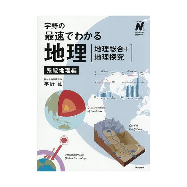 ※商品画像はイメージや仮デザインが含まれている場合があります。帯の有無など実際と異なる場合があります。著:宇野仙出版社:Gakken発売日:2026年06月シリーズ名等:大学受験Nシリーズキーワード:宇野の最速でわかる地理〈地理総合＋地理探...