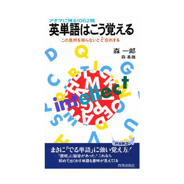 著:森一郎出版社:青春出版社発売日:1993年06月シリーズ名等:青春新書キーワード:英単語はこう覚える森一郎 えいたんごわこうおぼえるせいしゆんしんしよ エイタンゴワコウオボエルセイシユンシンシヨ もり いちろう モリ イチロウ