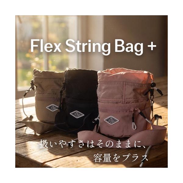 自然な風合い × 撥水機能 × 軽快な使い心地が魅力のスタナータッサー素材を採用した「Flex String Bag +」。■素材について ― スタナータッサーの魅力表地にはナイロン100%の「ナイロンタッサー（スタナータッサー）」を採用。...