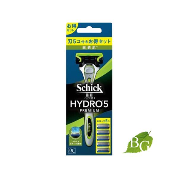 商品名:シック ハイドロ５ プレミアム　敏感肌　コンボパックホルダー内容量等:本体＋刃（5個入り）×1セットメーカー:シック・ジャパン生産国:刃：アメリカ、ホルダー：中国商品区分:コスメ、美容、ヘアケア > メンズシェービング用品 &...