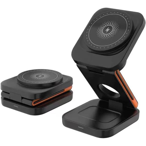 【オールインワンの設計・人体工学なデザイン】 3in1ワイヤレス充電器B9は、1つの充電器でiPhone、Apple Watch、AirPodsを同時に充電できる優れた製品です。これにより、複数の充電ケーブルを使う必要がなく、デスク周りを整...