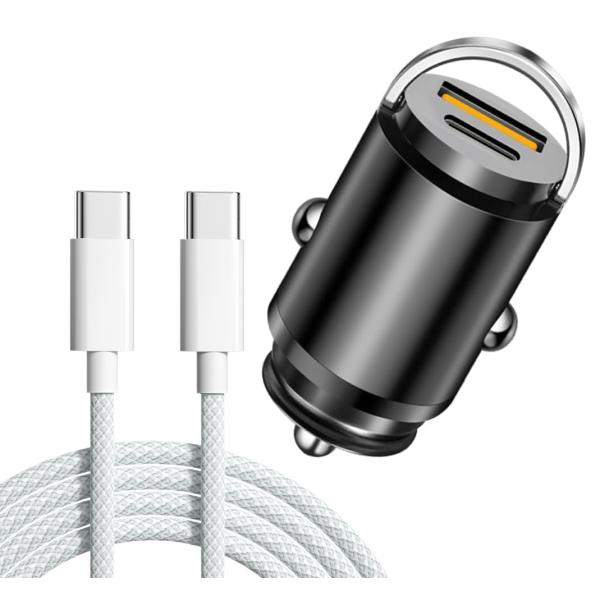 「バッケージ内容」カーチャージャー*1 。type-c to type-c 1M*1 ケーブル付きご注意：Apple Lightning ライトニング 充電ケーブルが別売りです。 【PD/QC3.0対応&amp;2台同時に充電】USB-C(...