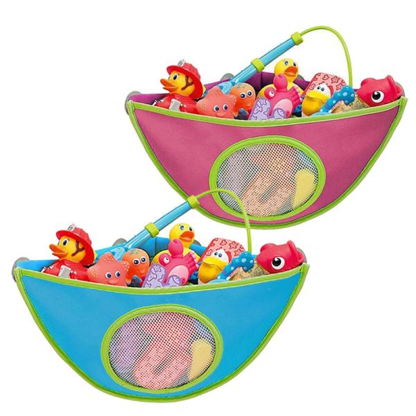 ・たっぷり収納なのにスペースをとらず、程よい大きさと防水もあり、清潔に保てます。・吸盤で取り付けるだけなので簡単です！・4つの吸盤でお風呂の壁にしっかり固定するだけです！・そこにおもちゃをお片付けすればスッキリ収納！・底面は水はけのよいメッ...