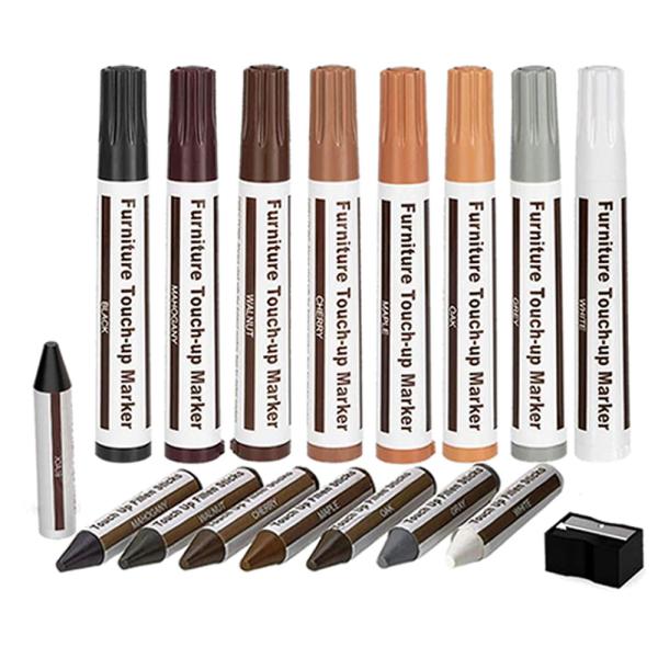 「フローリングの傷をなんとかしたい…」「家具の傷をなんとかしたい…」「大型家具やドア、床の穴を隠したい…」と悩んでおりませんでしょうか？ドア等の傷や穴を塞ぐことができる便利なクレヨン＆マーカーですキズ補修セットがあれば〇木製家具、フローリン...