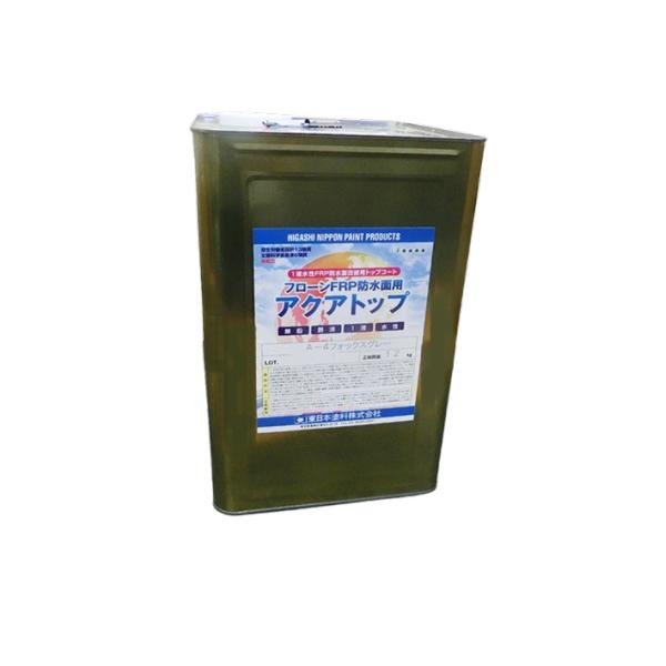 東日本塗料のアクアトップ 12kg缶のページです。アクアトップはプライマーが不要！2回塗りで30から40平米標準塗布量 0.15から0.2kg平米 2回塗りアクアトップの用途ベランダ、ルーフバルコニーのFRP防水面の塗替えに。FRP防水面の...