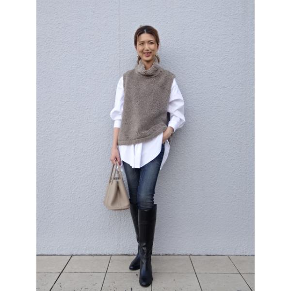QTUME (クチューム)　NUS　 Bule Bell (ブルーベル)（正規販売店取扱商品）●品番　350-35522　モデル身長１６７ｃｍ（Ｂ：８４　Ｗ：６０　Ｈ：９０）サイズ ３８　モデル着用●肩幅　41cm●着丈　前56cm　後ろ6...