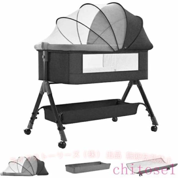 商品の寸法:95L x 55W x 81H cm   特徴:シェイク可能, 折りたたみ式, 高さ調節可能, 大人用ベッドと接続可能   材質:鉄+リネンコットン+プラスチック   この商品について   展開サイズ：(約)95x55x81cm...