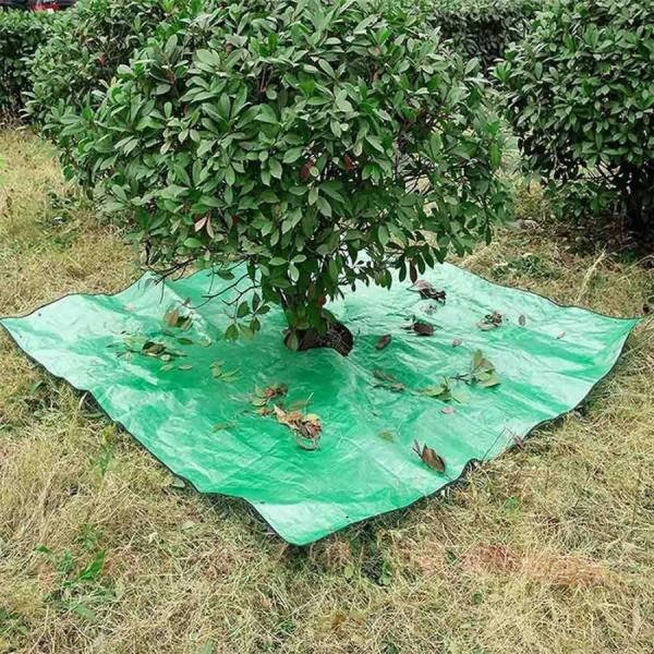 防水オイルクロス：この景観防水シートは、防水オイルクロス素材のおかげで、防雨性と防水性があります。雨や油の流出にも対応し、耐久性があり丈夫です。長くお使いいただけます   残留葉の飛散を防ぐ：このトリミング用の景観防水シートは、12インチの...