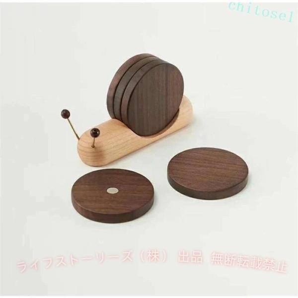 木製 コースター 木製 5枚セット 天然木 収納ケース付き 小皿 セット おしゃれ かわいい 小皿 10センチ 以下 木皿 プレート 丸形 コースター 木 北欧 カップ 木製 受け皿 小 丸形 水洗い 洗える 木材 天然木 天然木 2色 ギ...