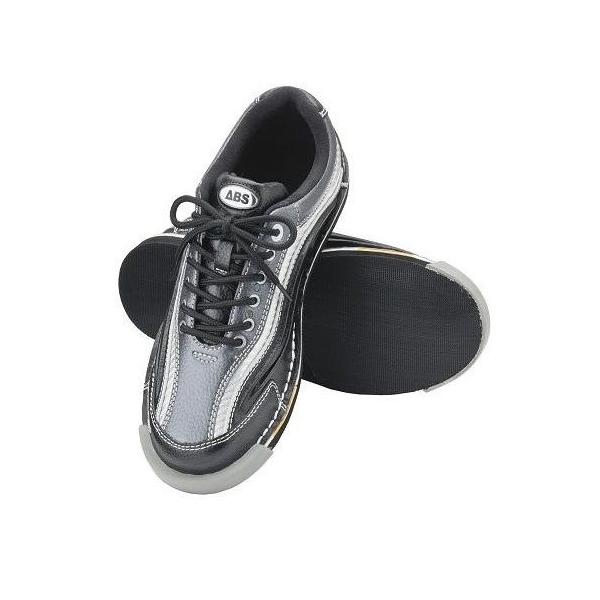 品名：S-950カラー：ブラック・シルバーブランド：ABS（アメリカンボウリングサービス）サイズ：24.5cm-28.0cmワイズ：２Ｅ材質：高級PU、PUエナメル、EVA、マジックテープ機能：ムレやにおいを防ぐエアーベント付