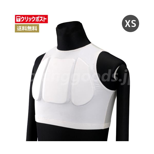 胸部をしっかり守るためのチェストプロテクターです。心臓部とその肋骨まわりは、厚さ１cmほどのクッションで衝撃をやわらげます。胸側は伸縮性のある生地で動きやすく、背中側には通気性の良いメッシュを使っているため、ムレにくく長時間の練習でも快適で...