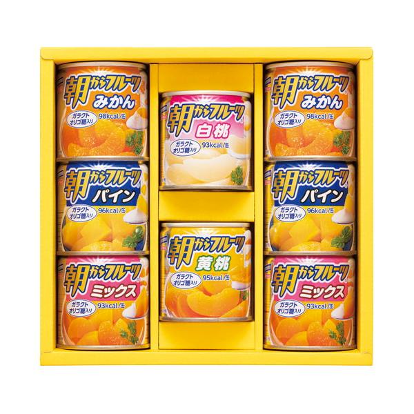 トッピングとして、そのままデザートとして、使いやすいサイズのフルーツ缶詰。■朝からフルーツ（みかん×2・パイン×2・ミックス×2・黄桃・白桃）各190g■箱233×330×70mm【用途】引出物 結婚祝 出産祝 仏事 快気 新築 記念 贈答...