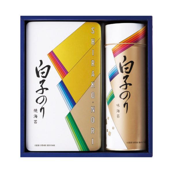 新鮮な美味しさと、品質にこだわった長年愛され続ける詰合せ。■焼のり(2切8枚2袋)・味のり(8切5枚12袋)各1缶■箱サイズ:23×8×25cm【用途】引出物 結婚祝 出産祝 仏事 快気 新築 記念 贈答 お返し お祝い 香典返し 法事 法...