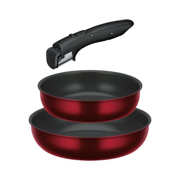 取っ手がとれて収納に便利。耐久性コーティングで耐摩耗性の高さと焦げつきにくさが特長です。食洗機OK。■フライパン22cm(約235×235×60mm)・フライパン26cm(約275×275×65mm)・取っ手×各1■材質:アルミニウム合金(...