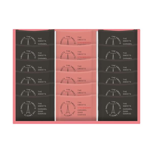 あまおう苺のフリーズドライを混ぜた濃厚なラングドシャ生地でキャラメルとチョコレートをサンドした苺キャラメルサンドとオリジナルフレーバーをセットにしました。■キャラメルサンド×18(オリジナル×12・苺×6)、あまおう苺57%使用(苺に占める...