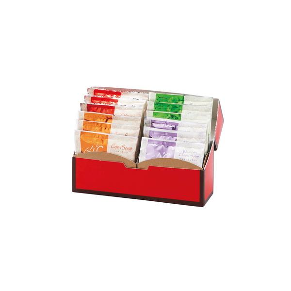 64℃スープを温かくおいしく感じられ、体温上昇にもつながる温度が64度と言われています。シーンに合わせて味わい選べる、 4種類。中華わかめスープ洋風オニオンスープコーンスープ欧風野菜スープ化粧箱を開ければ、小分けして置ける小箱タイプになって...