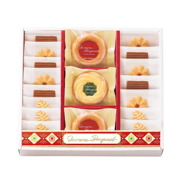 長年愛され続けているクッキーのセット。慎ましやかながらも深い味わい。心安らぐひと時を…。■ベイクドクッキー(ストロベリー×2・キウイ)・紅茶リーフ×5・花型いちご×5・アメリカン×5  【卵・乳成分・小麦・落花生】■箱230×250×40m...