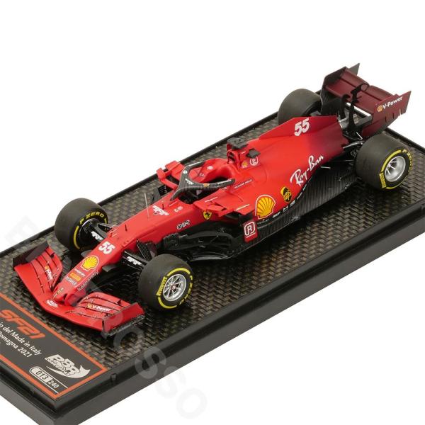 1/43スケールのBBR MODELS製のモデルカー。・グランプリ：2021年 エミリア ロマーニャGP・マシン名　：Ferrari SF-21・ドライバー：カルロス・サインツ・タイヤ　　：ミディアム■スペック対象年齢：18歳以上メーカー：...