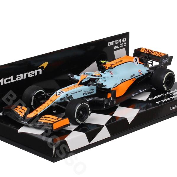 MINICHMPS製 マクラーレン「MCL35M」のモナコGP仕様モデルカー。【ランド・ノリス 版】■スペックメーカー：MINICHAMPS（レジン製）724台限定スケール：1/43ボディカラー：ブルー可動パーツ：なし透明ケース：あり台座：...