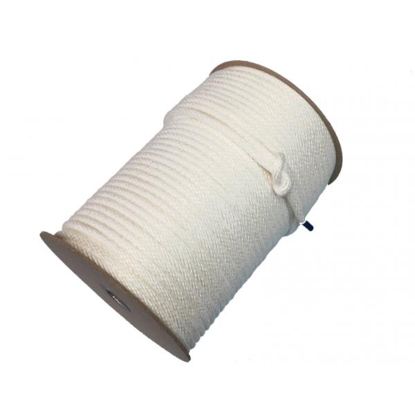 金剛打ち　ビニロンロープ　6ｍｍ　100Ｍ　ボビン巻き屋内外ともに一般的に使用され、屋外のテントや店舗日除けなどを支えているのもこの紐です。用途としてもスポーツ、テント、漁業、工業資材、日曜大工、野外活動、など多岐にわたる分野で利用されてい...