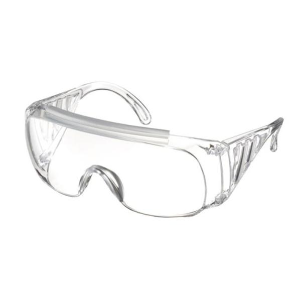 送料無料（一部地域除く）矯正眼鏡の上から装着可能。眼鏡を傷つけることなく眼を守れます。顔のカーブにフィットしたフレーム設計でしっかりガード。シリコンクッション付き。有害な紫外線（380nm以下）を99.9％以上カット。曇天時の屋外作業や、屋...